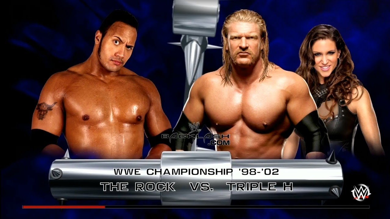 WWE 2K16 - The Rock vs Triple H w/ Stephanie - WWF Title Match ...