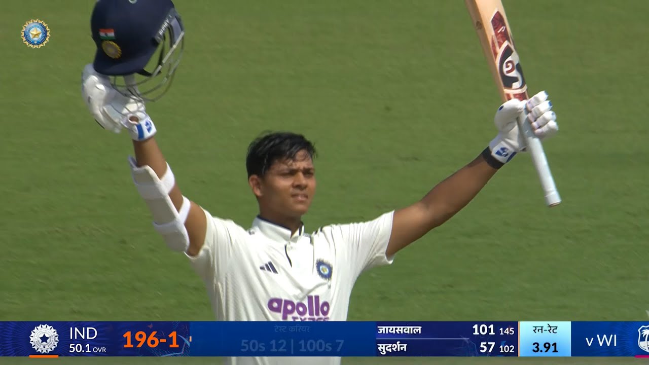 Watch: Yashaswi Jaiswal Hit Century | India vs West Indies 2nd Test ...