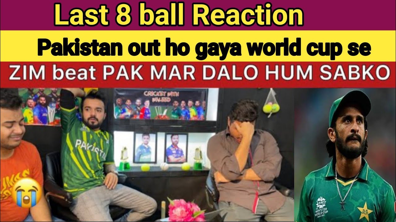 Last 8 ball Pakistani reaction || india vs pakistan two world cup 2022 ...