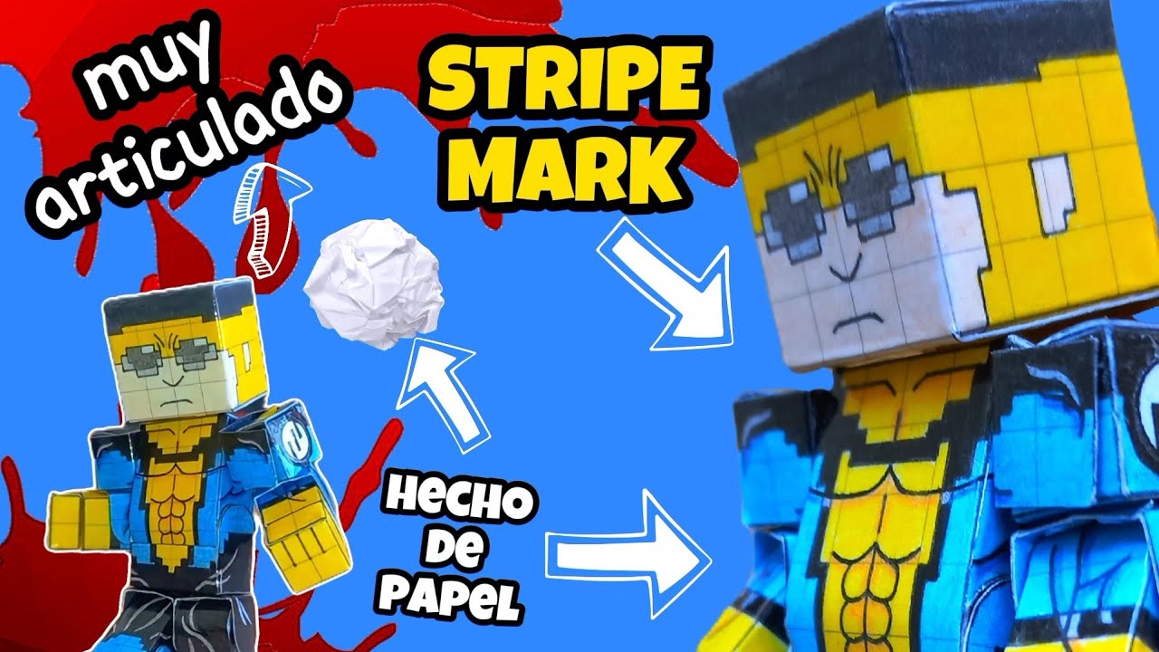 Como hacer a Stripe Mark hecho de papel y movible, estilo Minecraft ...