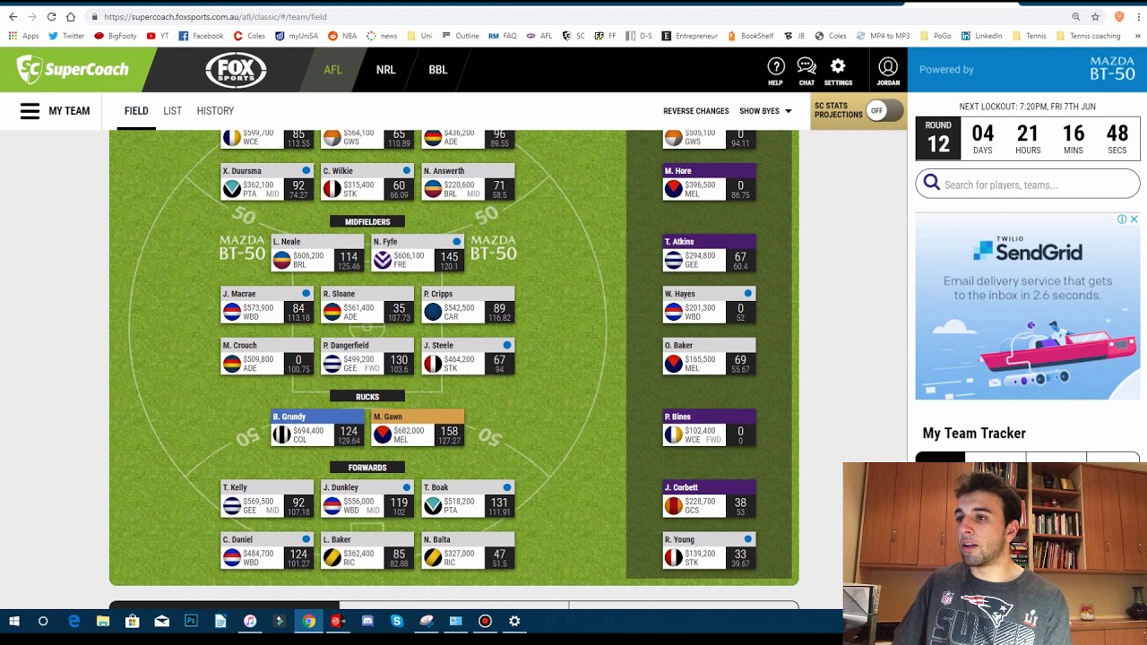 Supercoach 2019 | Where the delete team button at - Round 11 - YouTube