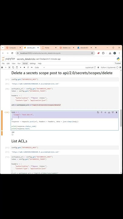 Databricks: Delete a key container (Secrets scope) using the REST API - YouTube