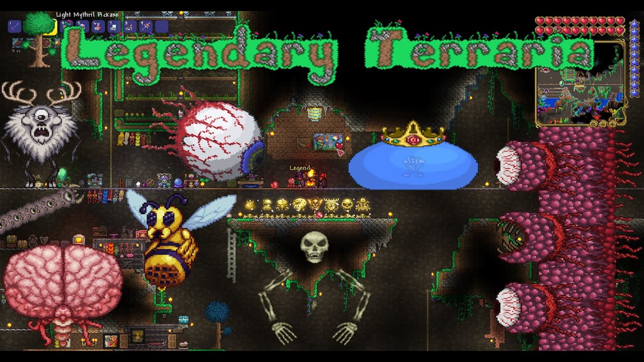 2 idiots defeat every Pre Hardmode boss in Legendary Mode Terraria ...