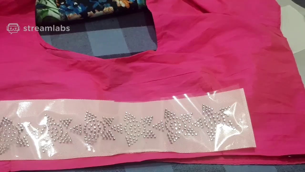 Stone Embroidery Blouse design Tutorial 1 - YouTube