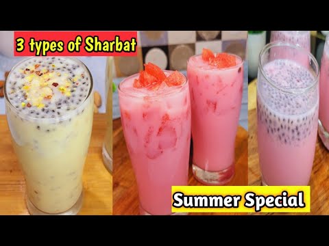 3 Types of Sharbat |Badam ka Sharbat,Mohabbat Ka Sharbat ,Rose Sharbat ...