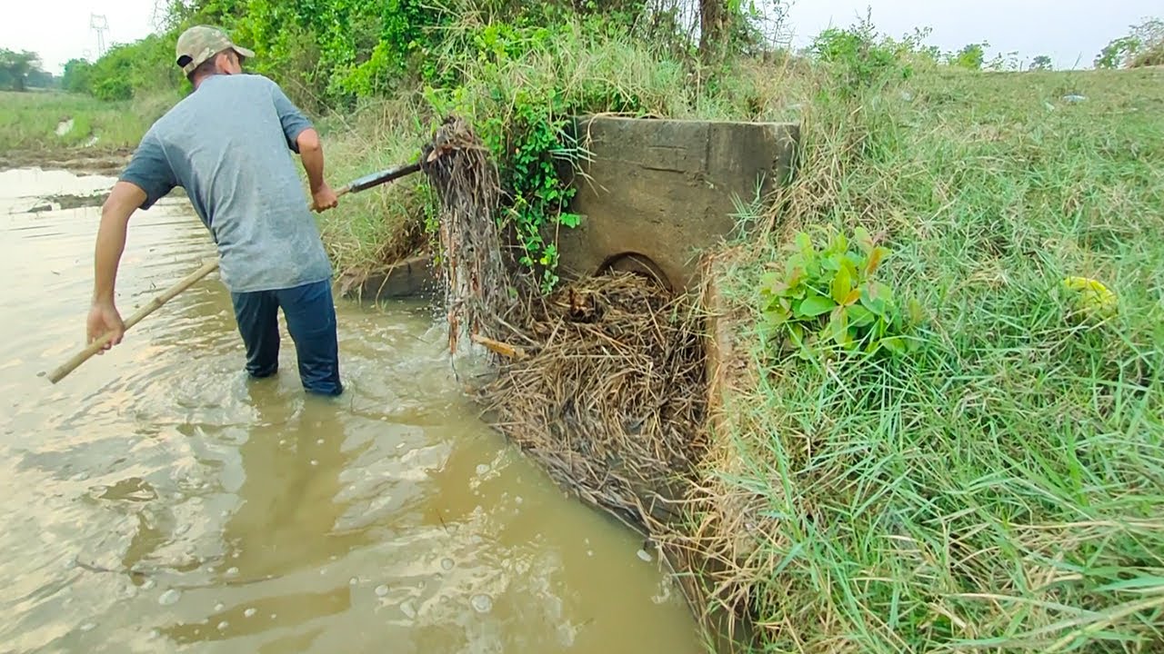 Unclogged Culvert Drain - Removal Debris Clogged Culvert Drain - YouTube