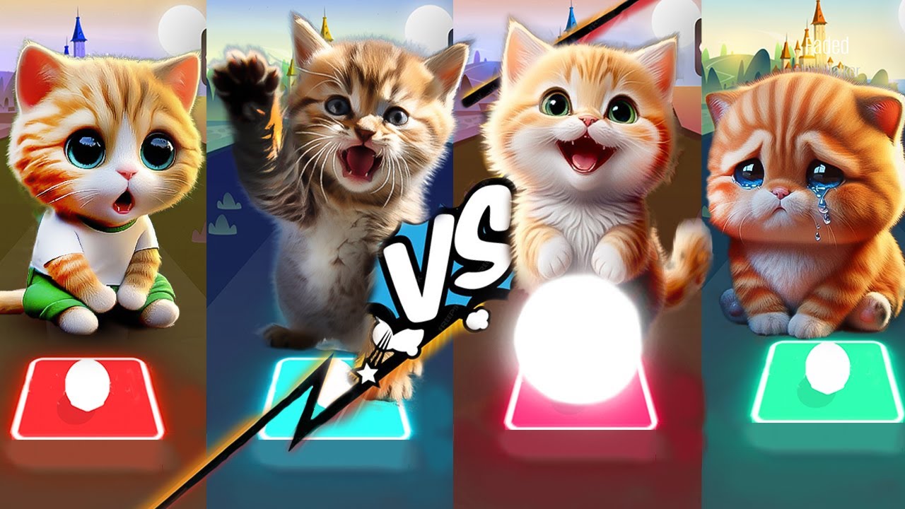 Adorable Cats Dancing to Viral Songs Tiles hop - YouTube