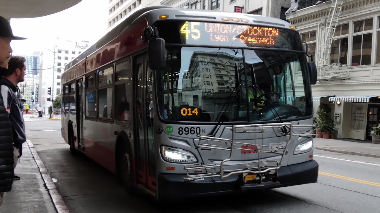 SF Muni 2018 New Flyer XDE40 #8960 on Route 45 Union/Stockton - YouTube