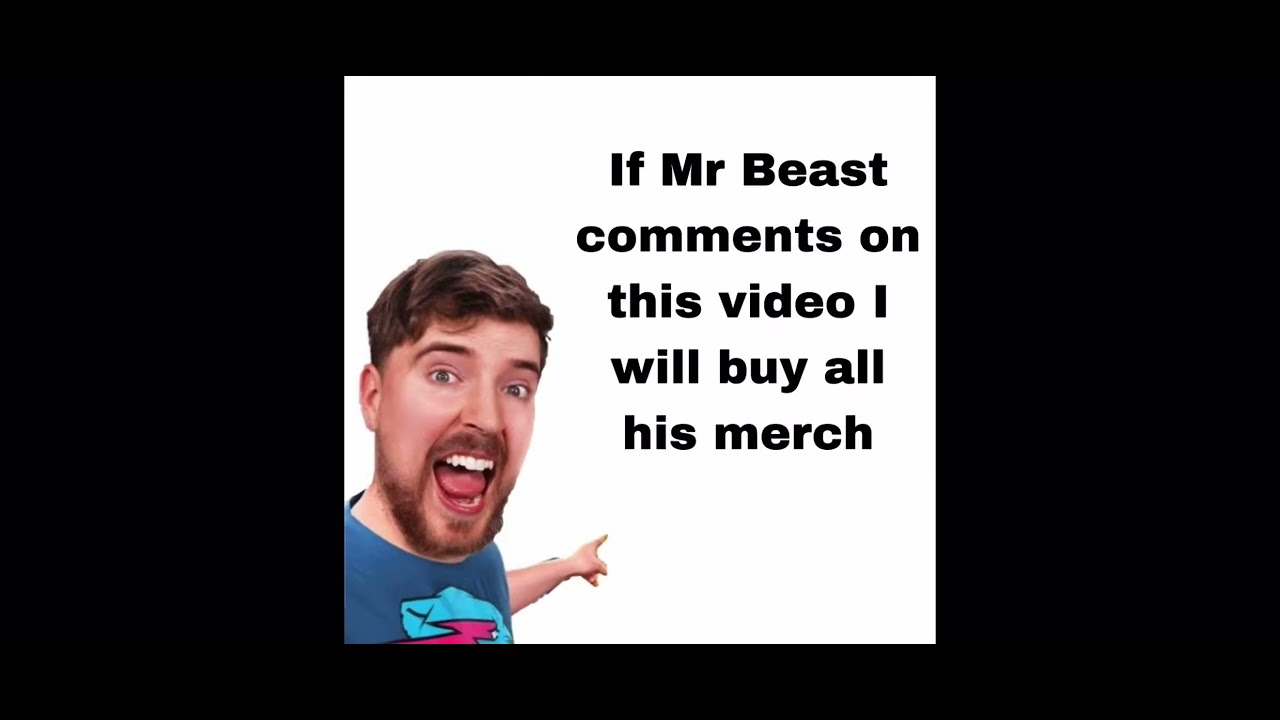 If Mr Beast comments on this video I will buy all his merch - YouTube