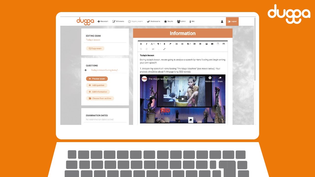 How to create a digital lesson in Dugga - YouTube
