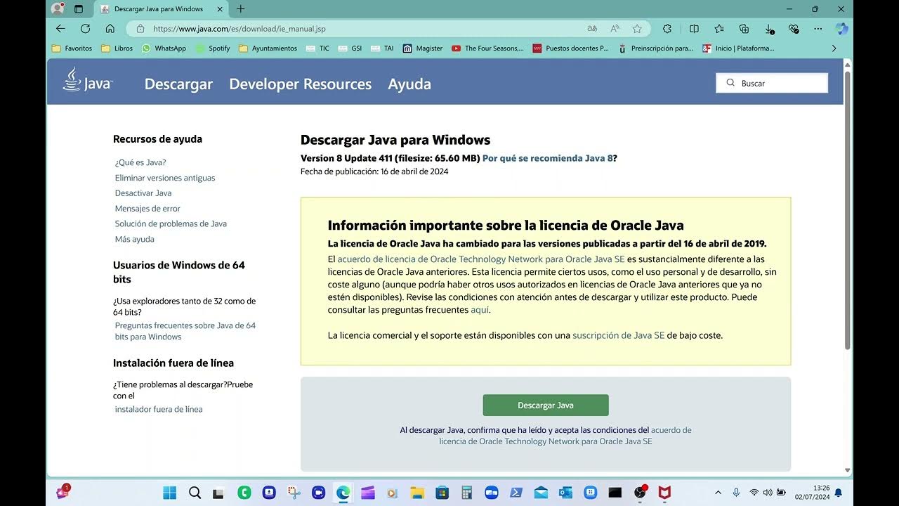 Descargar Java para Windows. Prof. Ingeniero Informático Eduardo Rojo ...