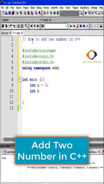 How To Add Two Number In C Artandcodewithowais C Codingbeginners Cplusplus Coding