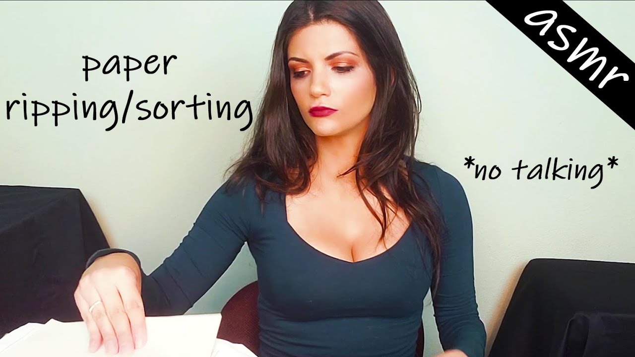 ASMR | Paper Ripping/Sorting *no talking* ~request~ - YouTube