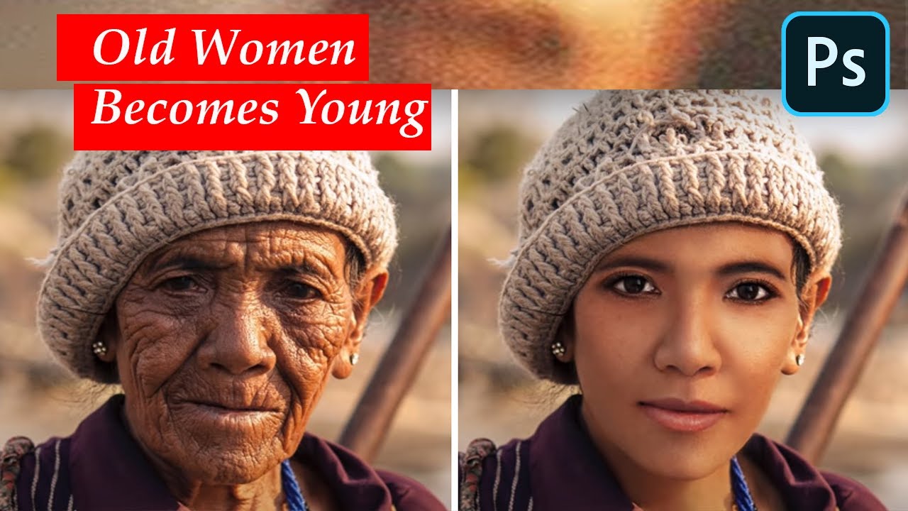 How to Make Someone Look Younger – Photoshop Tutorial | OLD Lady made ...