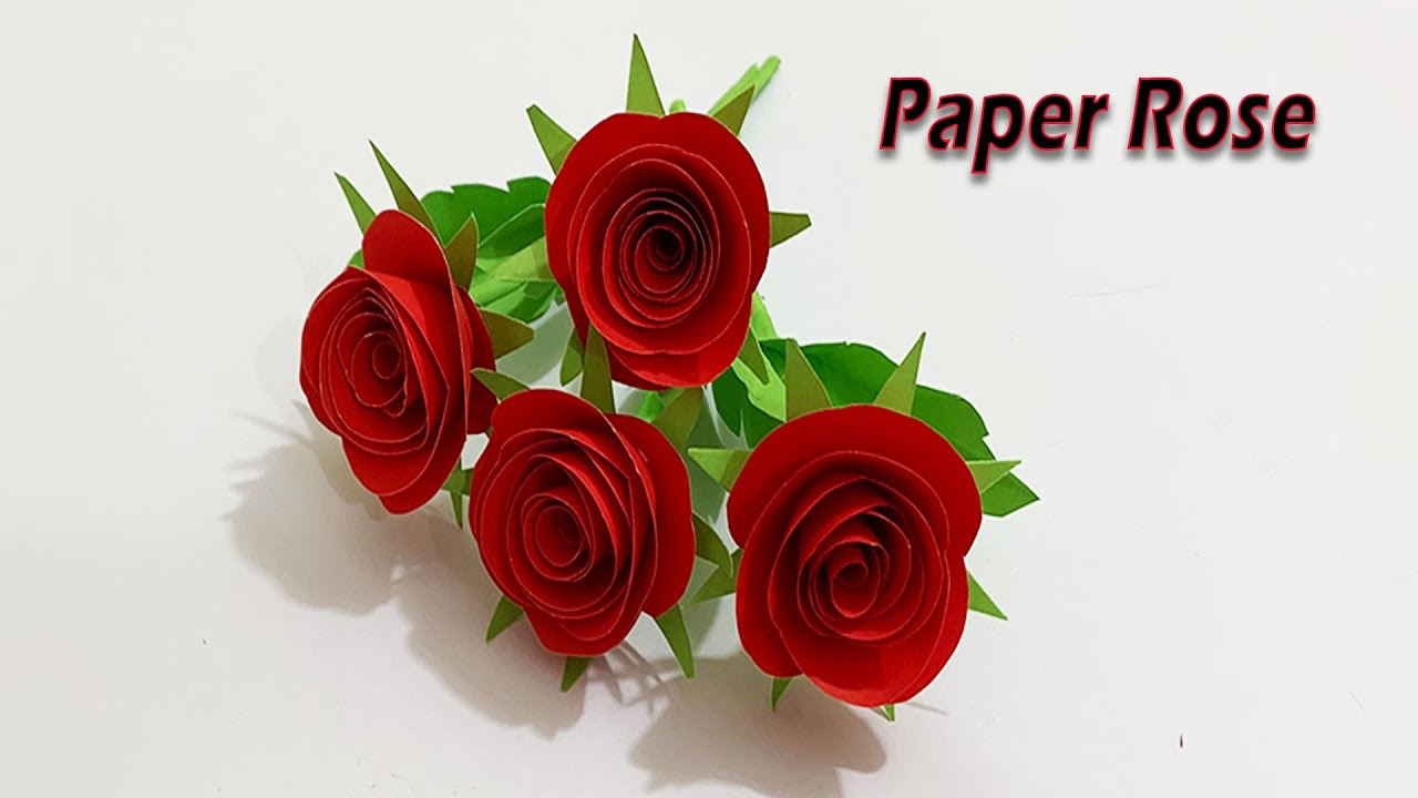 DIY Easy Paper Rose Flower! Easy Paper Rose Flower Ideas! CRAFTER TANA ...