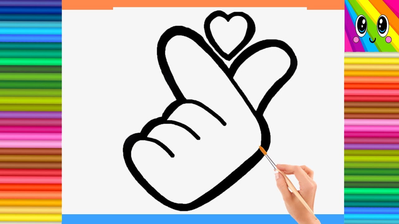 HOW TO DRAW A FINGER HEART 💖 DRAW A FINGER HEART 💖 DRAW CUTE A FINGER ...