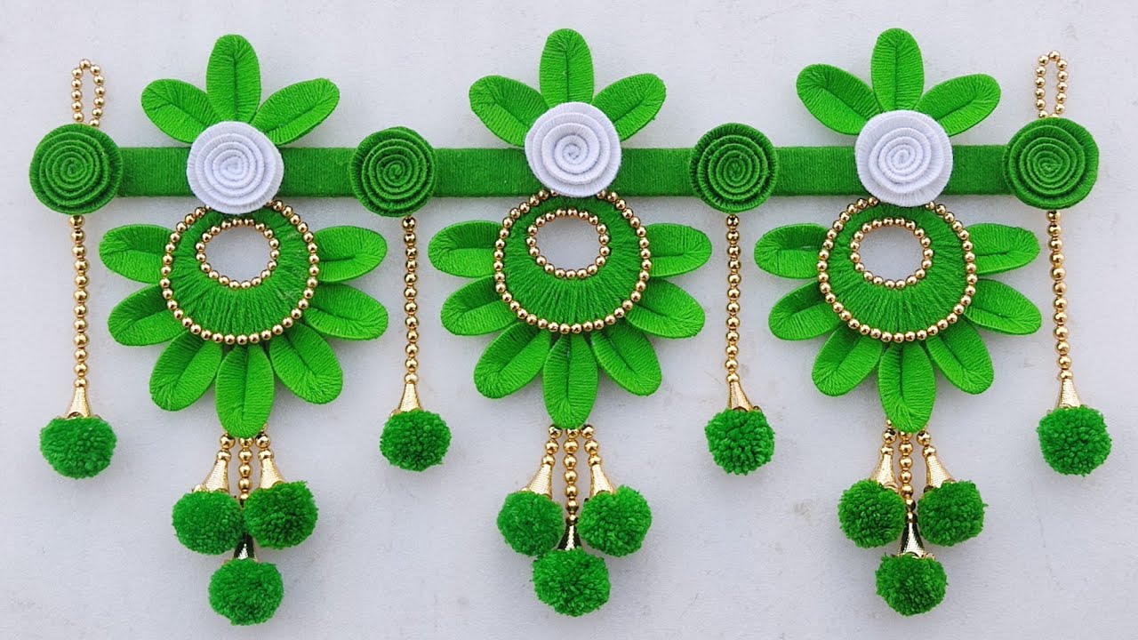 EASY WOOLEN DOOR HANGING TORAN | DIY WOOLEN TORAN MAKING | DOOR HANGING ...