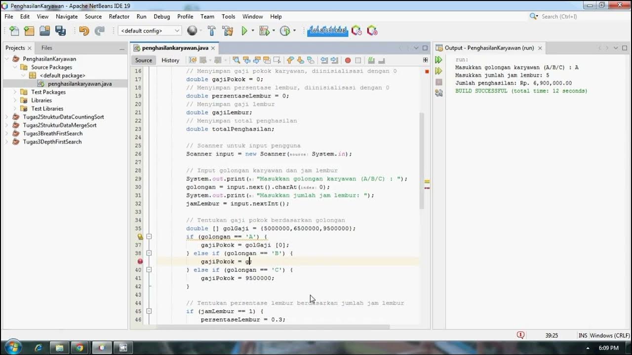 Program sederhana menggunakan operator IF dan Array (with Netbeans) - YouTube