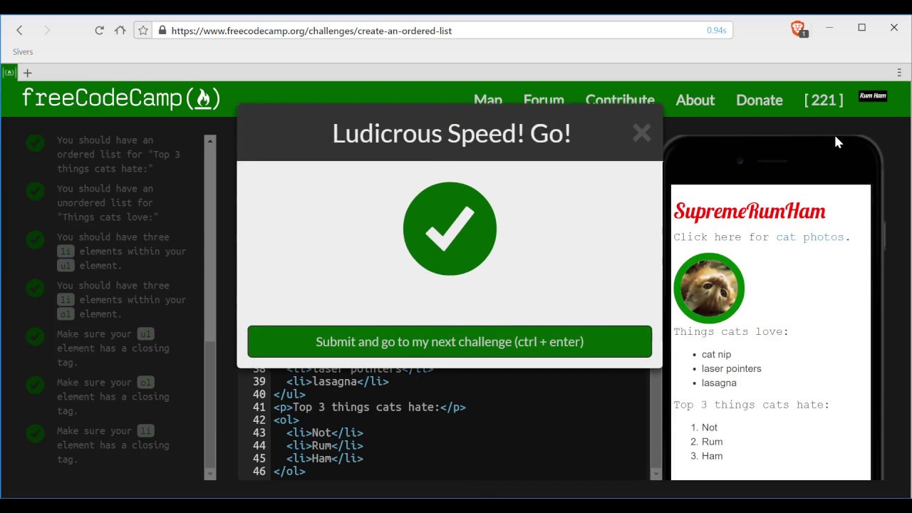 Create An Ordered List Freecodecamp Html5 And Css Lesson 25 Youtube