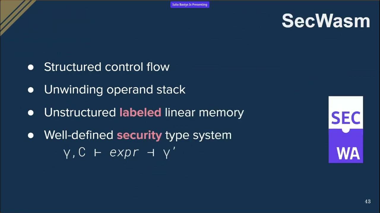 [SAS] SecWasm: Information Flow Control for WebAssembly - YouTube