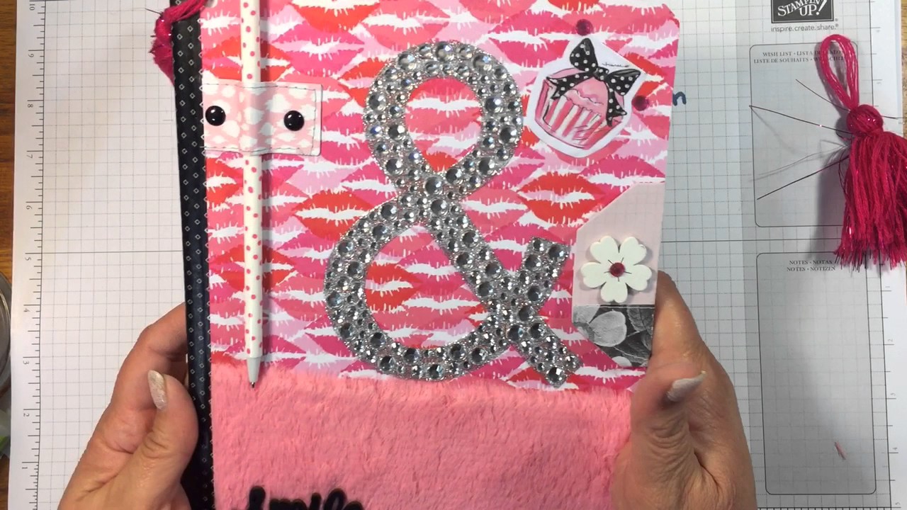 Girly Altered Composition Book Final Reveal - YouTube