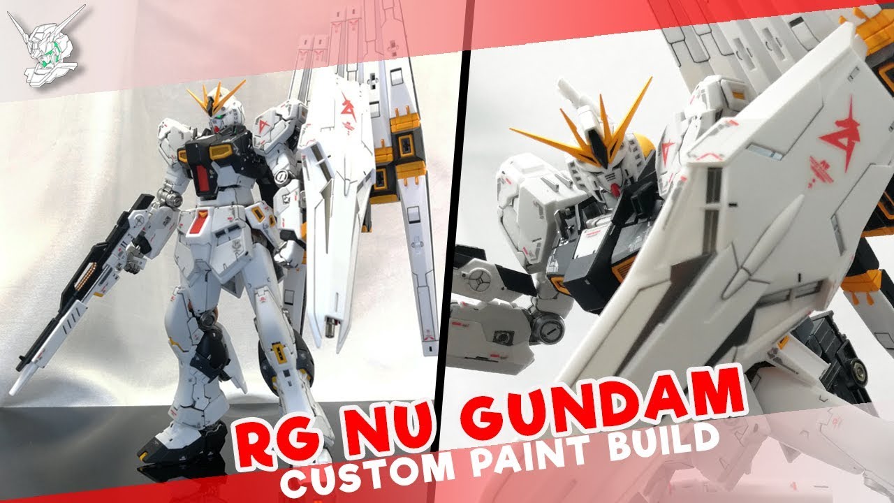 [Painted Build] Bandai RG Nu Gundam Custom Paint Build - YouTube