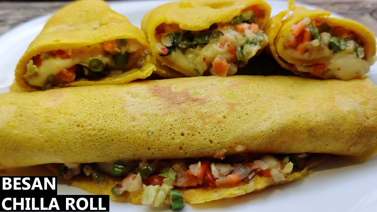 Instant Breakfast Recipe in 15 Mins | Besan Chilla Roll Recipe | Indian ...