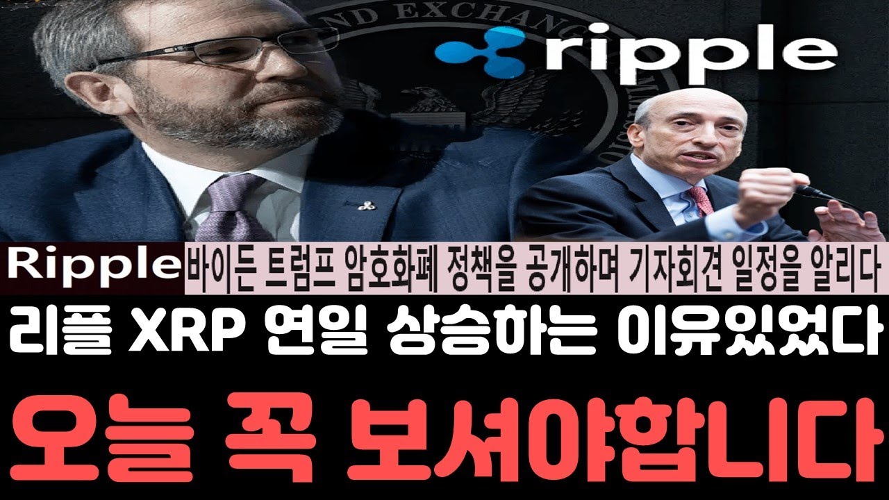 리플전망 리플 연일 상승하는 이유가 바이든대통령과 트럼프가 직접 Xrp를 지목했다 오늘 영상은 꼭 보셔야합니다 리플전망