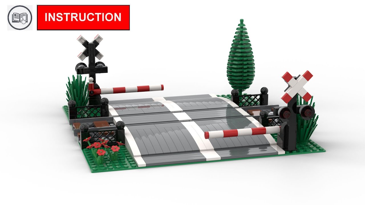 LEGO Train instruction -- Passage à niveau - Railroad Crossing - MOC ...