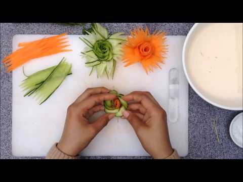 Amazing Design of Cucumber & Carrot Flower Garnish | Vegetable Rose Decoration DIY