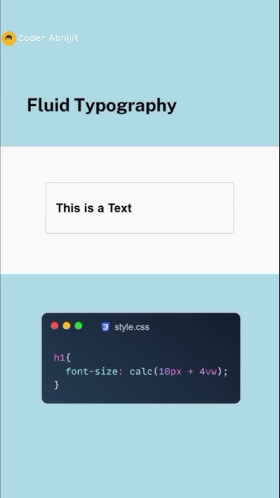 CSS Fluid Typography #shots #shortvideo #html #css - YouTube