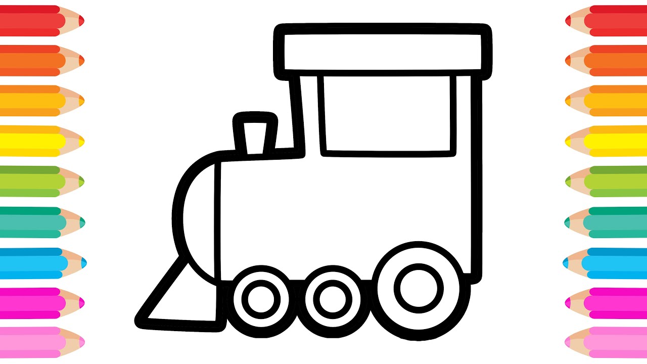 Train Painting, Drawing and Coloring for Kids | How to Draw Train ...