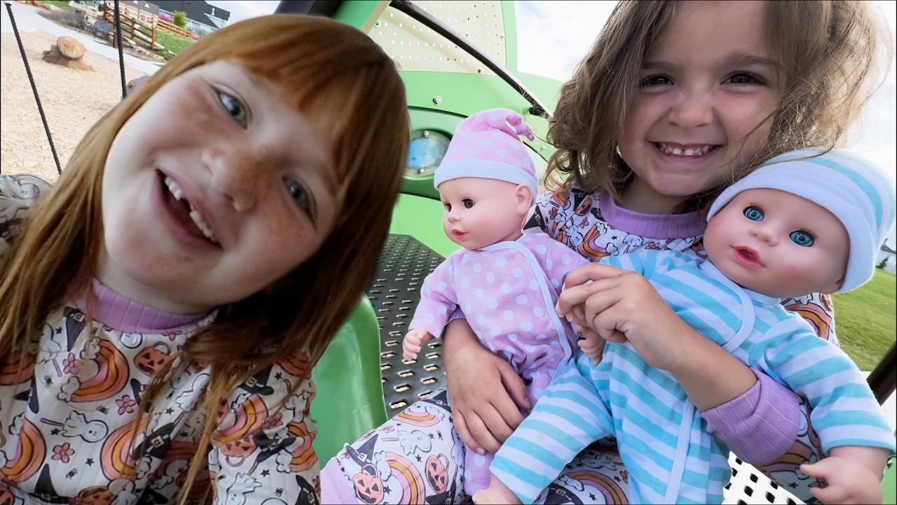 CRAZY BABiES at the PARK!! Adley helps Navey get cereal then play Baby ...
