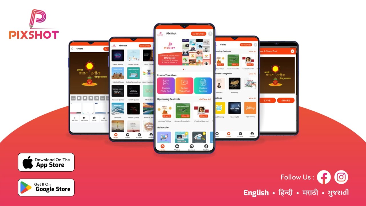 PixShot - Festival Post Maker App | Social media posts | Holiday Post ...