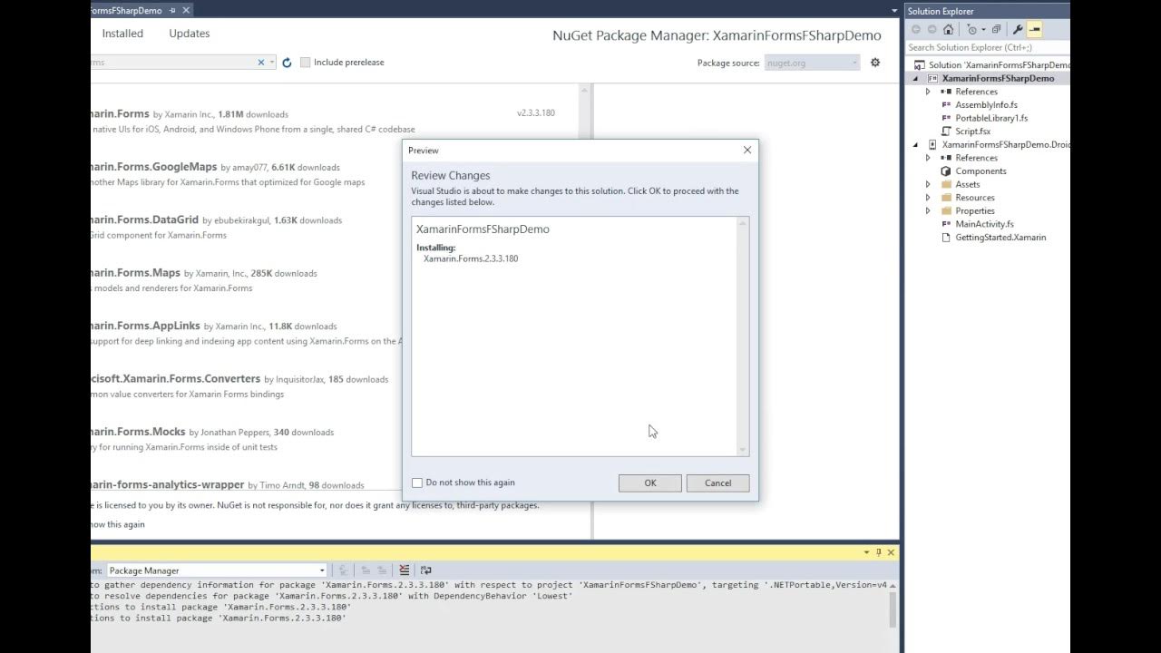 Add Xamarin.Forms Nuget Package to F# Portable Class Library - YouTube
