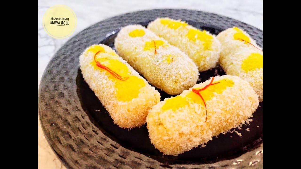Kesar Coconut Mawa Roll| Sweet Recipe| Homemade~AR's Tasty Bites - YouTube
