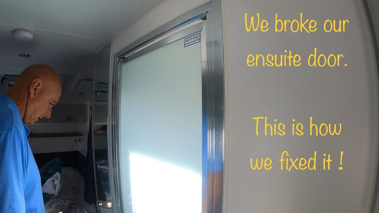 Repairing broken caravan ensuite door. - YouTube