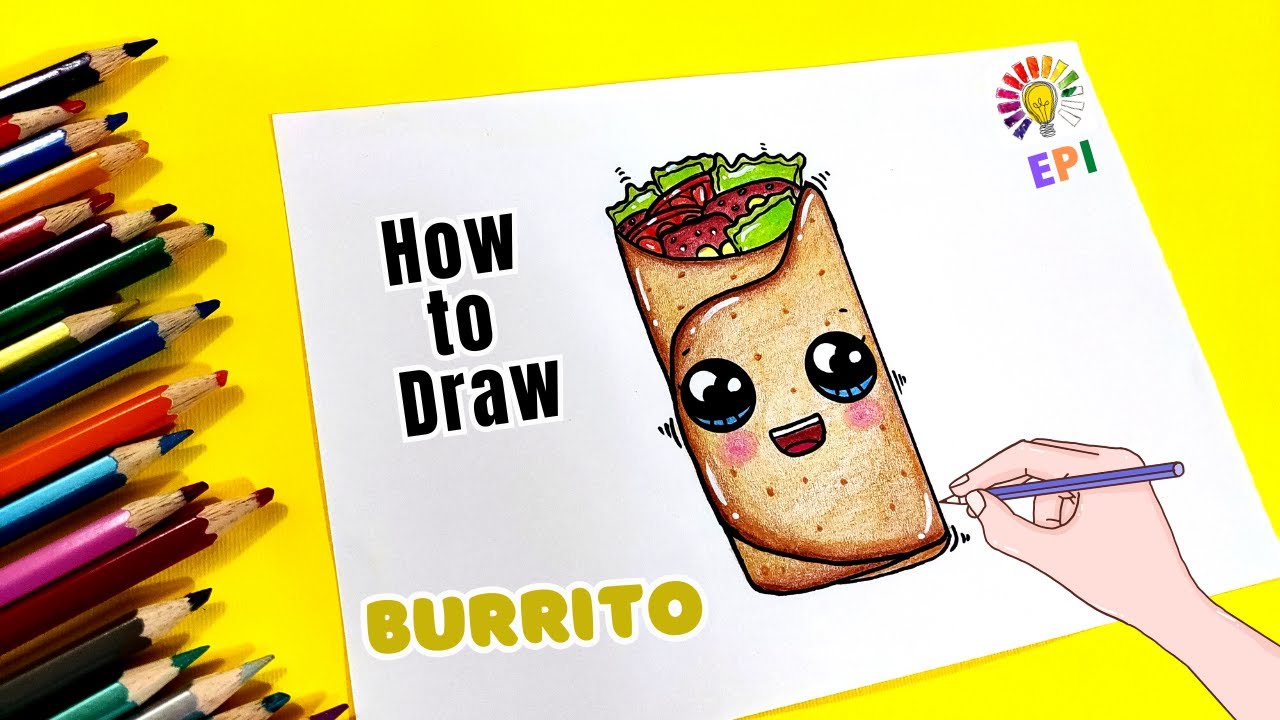 Learn to How to Draw and Painting a Burrito - step by step - YouTube