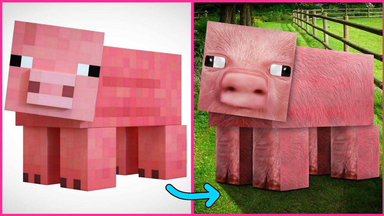 Edit Minecraft Pig realistically - YouTube