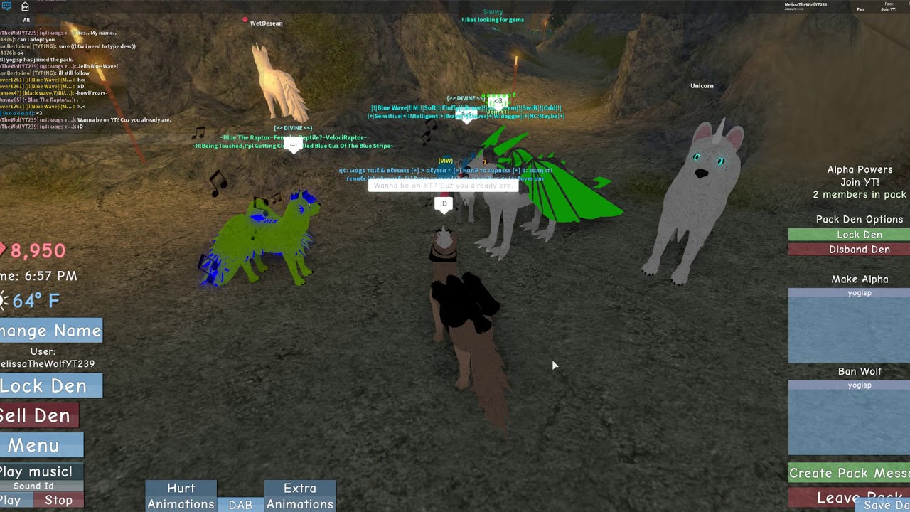 Messing around, Playing with friends. || ROBLOX || Wolves Life 2 - YouTube