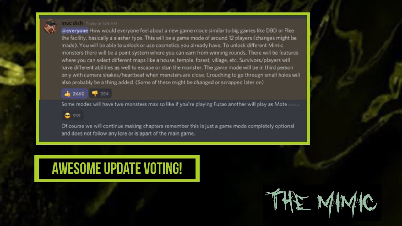 The Mimic New Update in voting now!!! (Selecting maps, 12 player ...