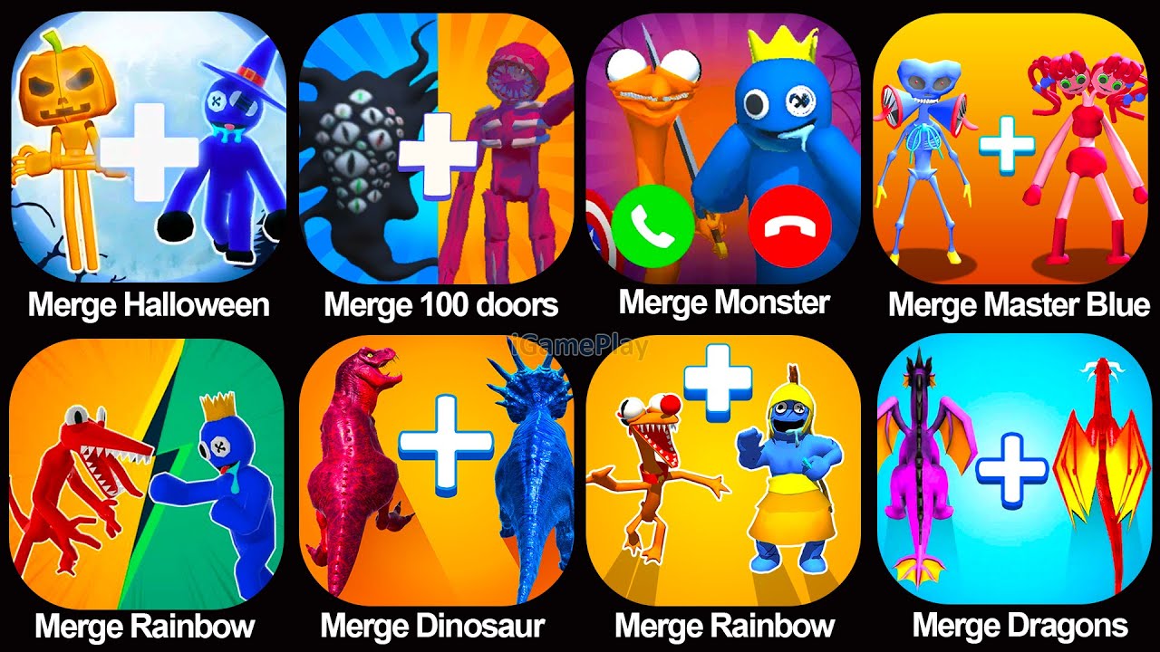 Halloween Merge Rainbow,Merge Blue Monster,Merge Monsters 100 Doors ...