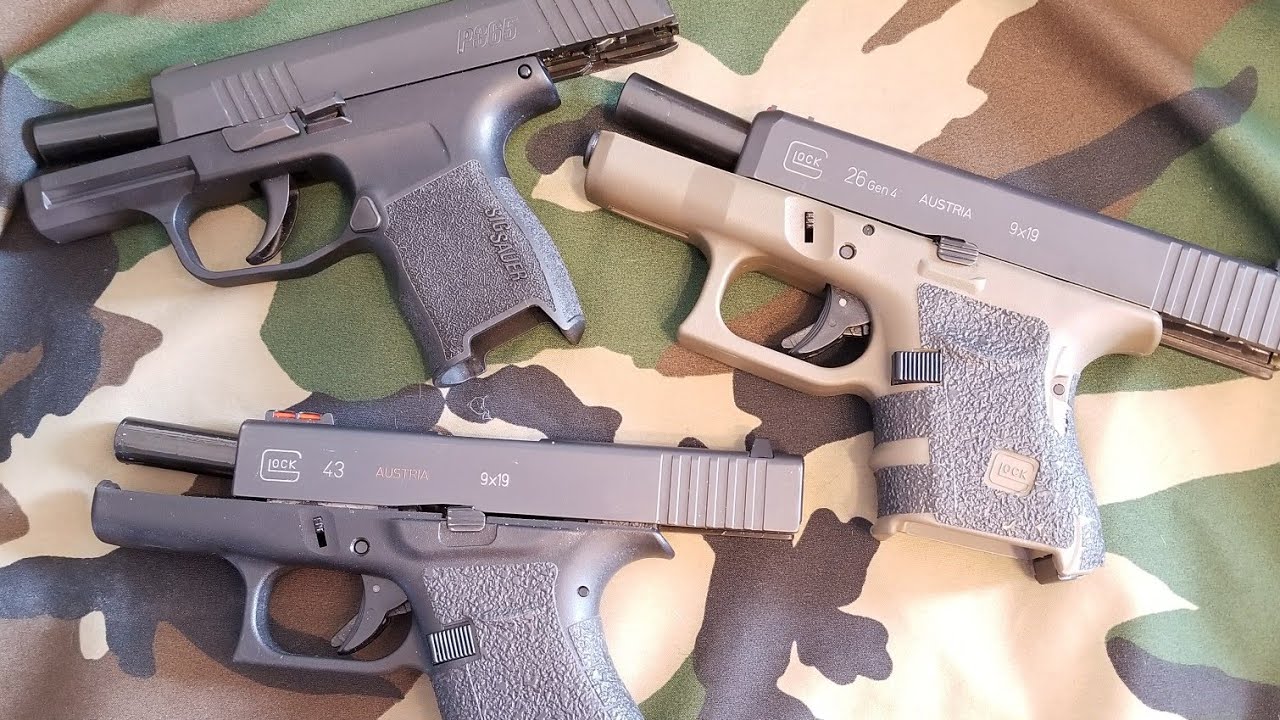 Sig P365 vs G43 vs G26 weight and size comparison - YouTube