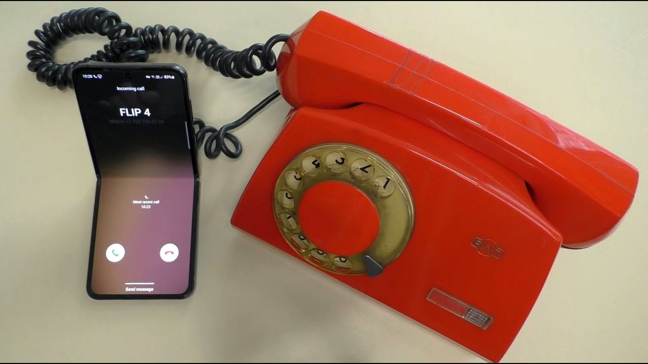 Samsung Galaxy Z Flip4 vs Old Disc Phone Incoming Call - YouTube