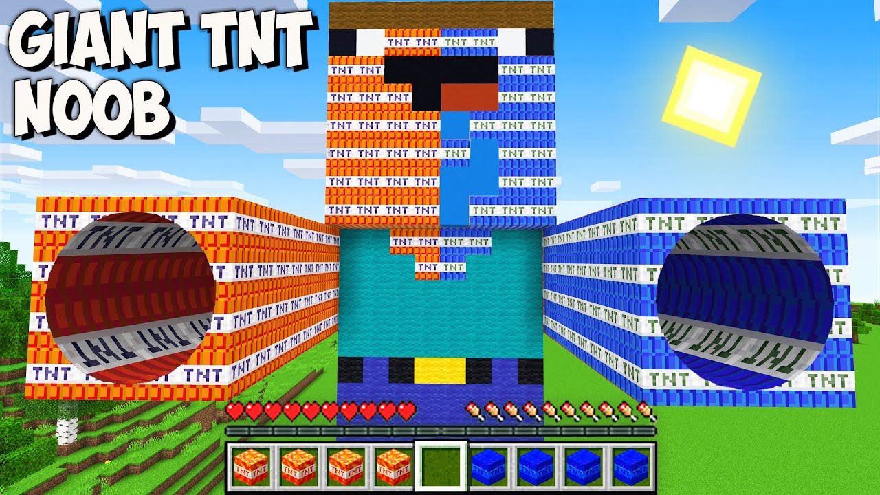 This is GIANT LAVA vs WATER TNT NOOB in Minecraft! I found LAVA TNT ...