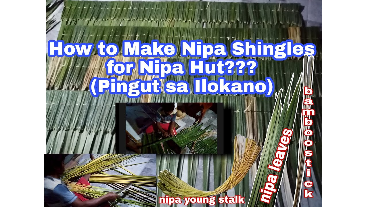 How to make nipa shingles for nipa hut? (Pingut to ilokano) - YouTube