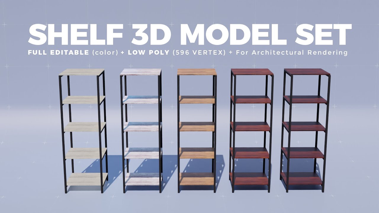 SHELF 3D MODEL SET BLENDER MODEL - YouTube