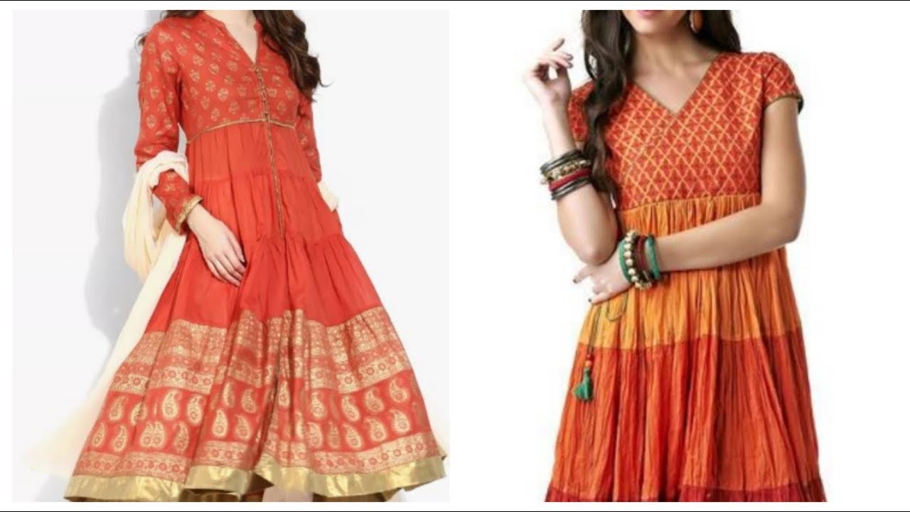 Stylish short kurti design ideas,flared kurti designs,short kurti neck ...