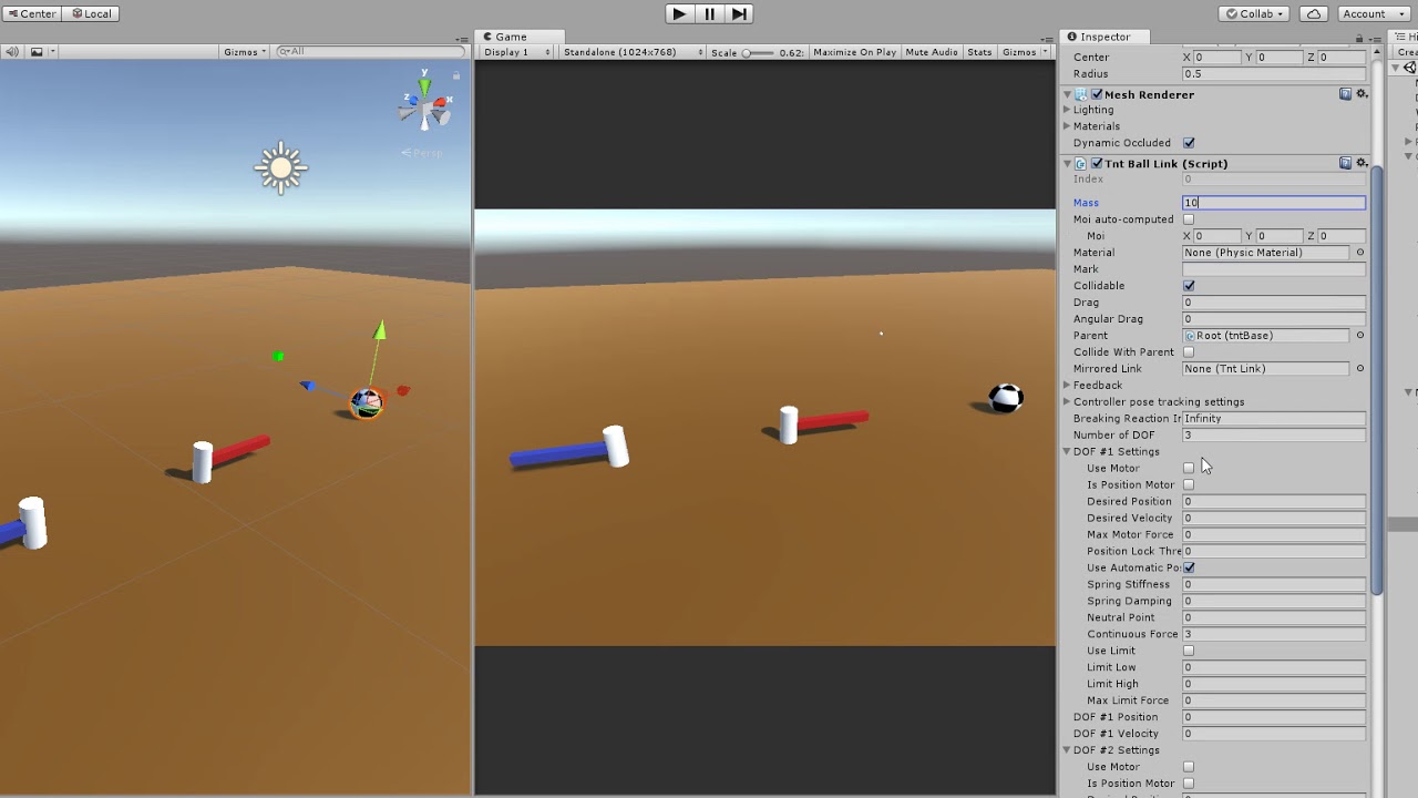 Create a "Pin Ball" with Force Motors on rotational joints - YouTube