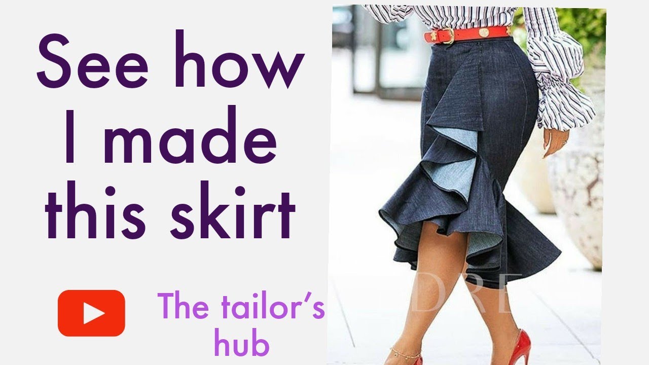 How to cut and sew this stylish flared skirt - YouTube